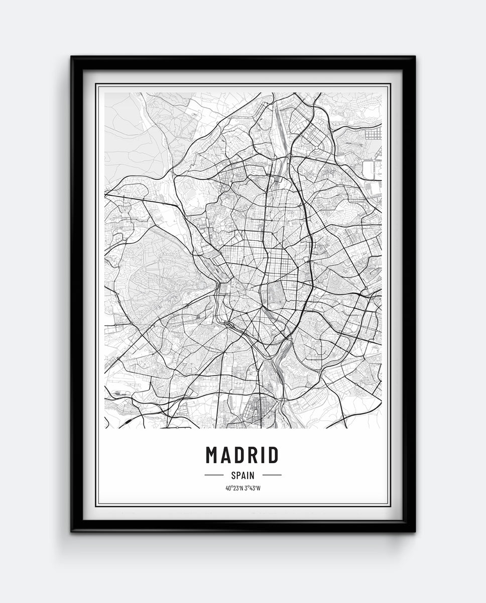 Madrid Map Minimal City Print – Wallberry