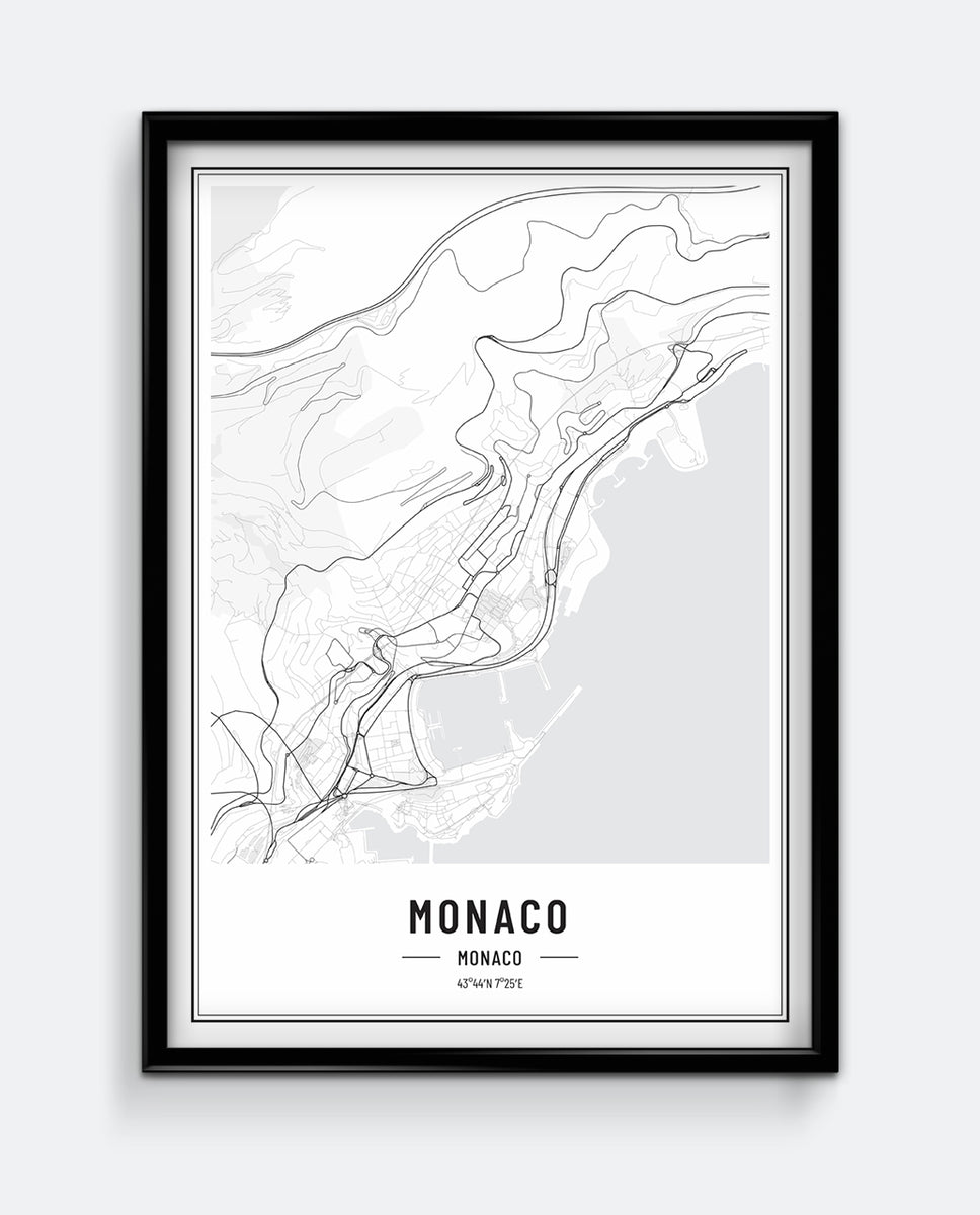 Monaco Map Print – Wallberry