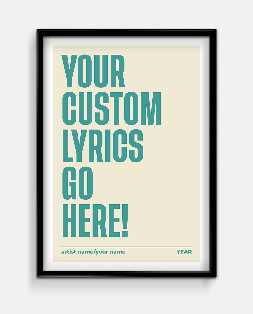 Personalised Lyrics Print #1 – Wallberry